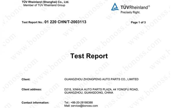 TÜV Proof Load Test - BONOSS
