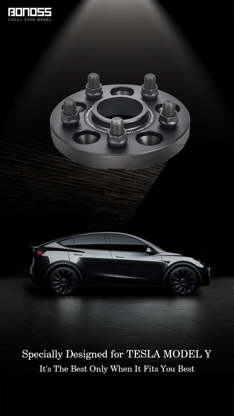 BONOSS Forged Active Cooling Wheel Spacers for Tesla Model Y PCD 5×114. ...