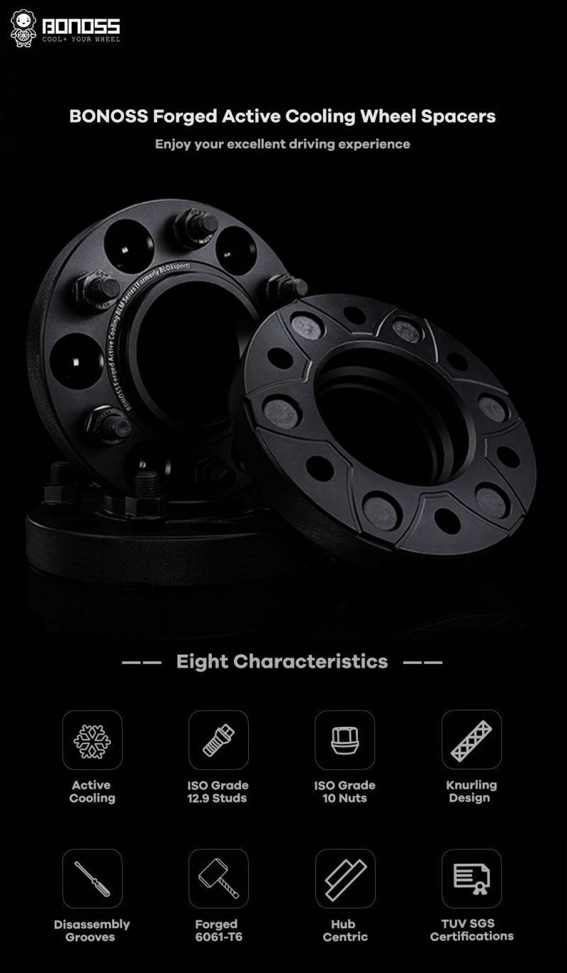 BONOSS Forged Active Cooling Wheel Spacers Hubcentric PCD6x139.7(6x5.5 ...