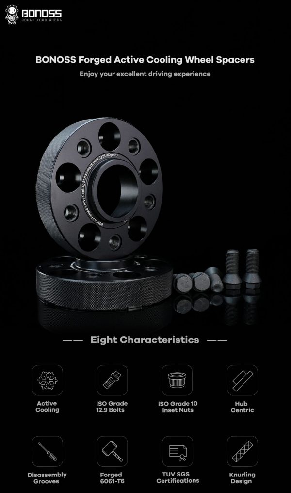 BONOSS Forged Active Cooling Wheel Spacers Hubcentric 5x130 CB78.1 ...