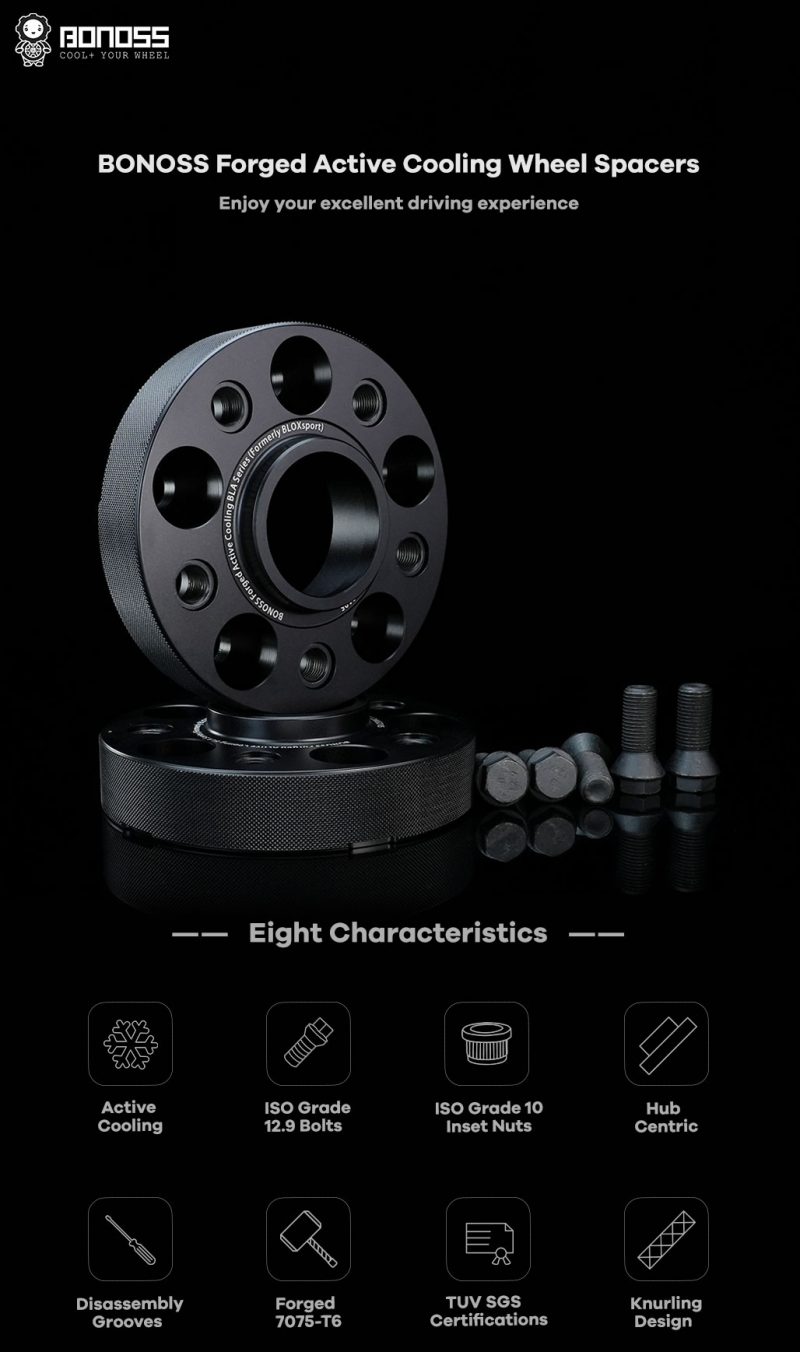 BONOSS Forged Active Cooling AL7075-T6 5x112 Hubcentric Wheel Spacers ...