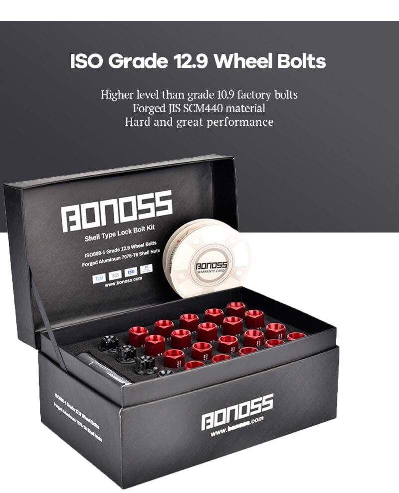 BONOSS Forged Grade 12.9 Shell Type Wheel Lock & Bolt Kit (20+4) For ...