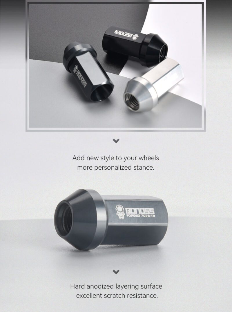 BONOSS Forged 7075-T6 Aluminum Wheel Lug Nuts for Hyundai Tucson/ IONIQ 5/ i20/ Creta/ Elantra ...