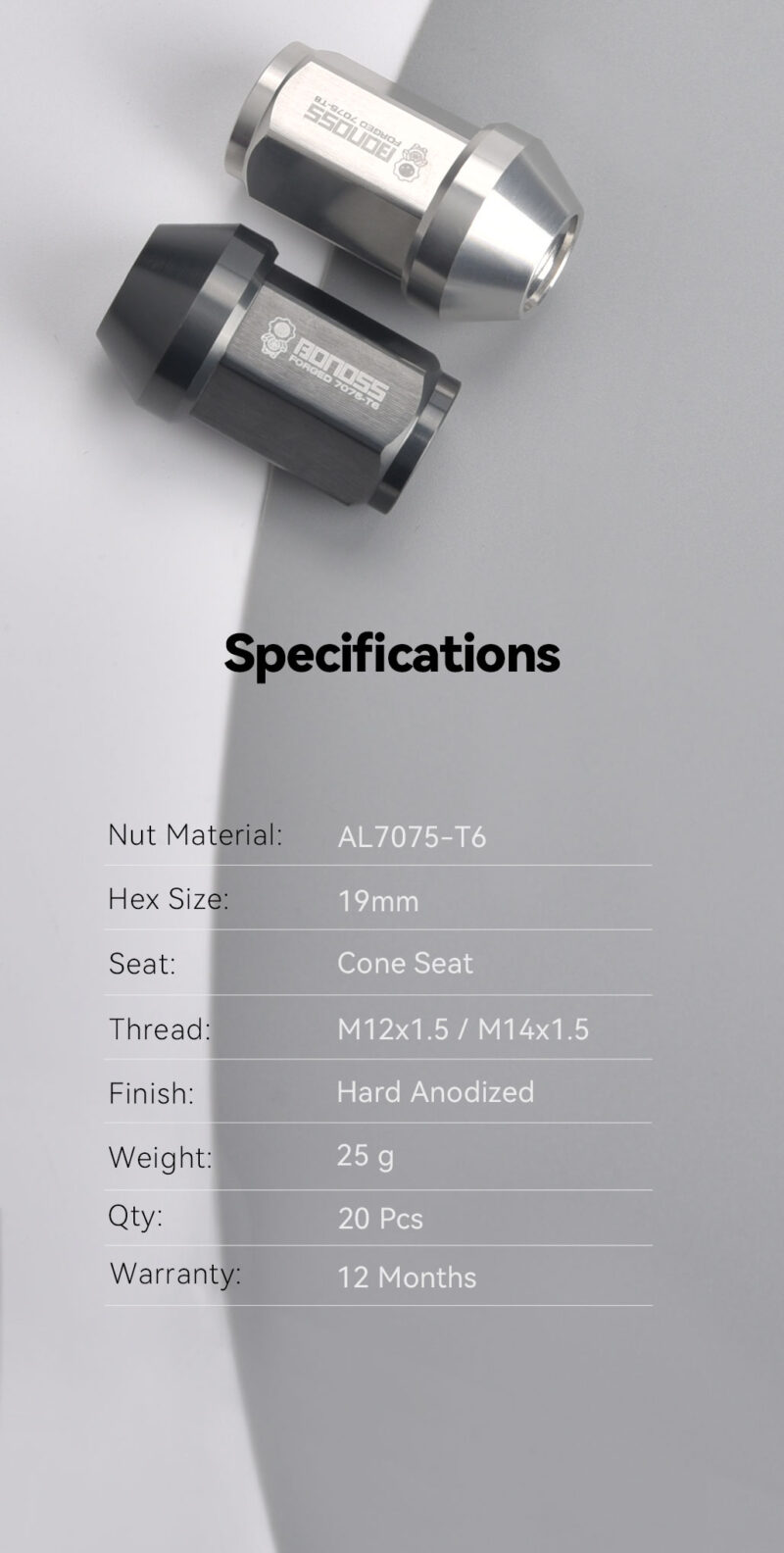 BONOSS Forged 7075-T6 Aluminum Wheel Lug Nuts(Honey-comb Design) for Honda Civic Type R EK9 ...